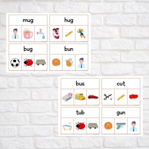 CVC Words Clip Cards: Kindergarten Phonics Game (digital Download), CVC ...