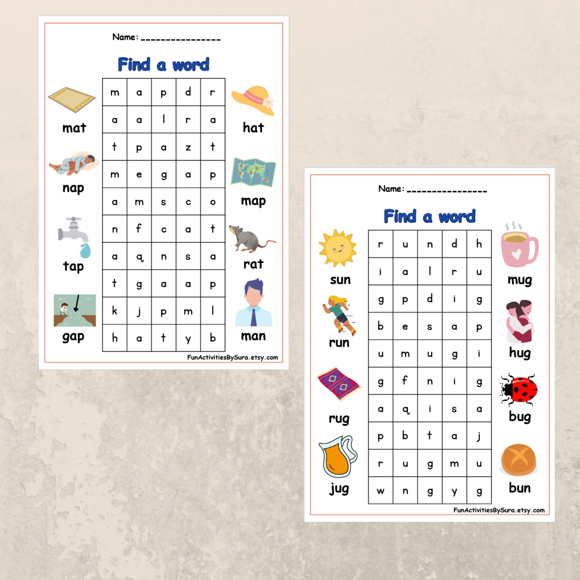 CVC Words Search Worksheets, CVC Words, CVC Phonics, Words Search ...