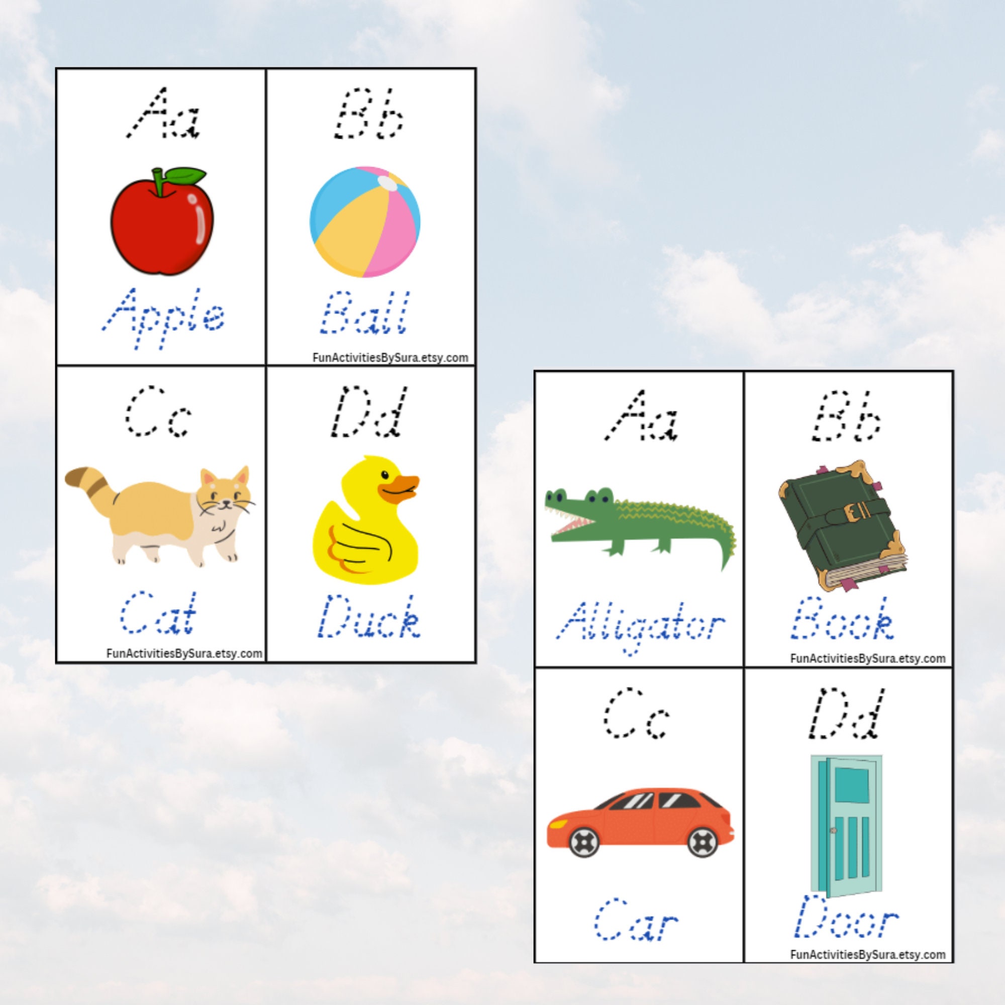 Alphabet Tracing Cards, Alphabet Flash Cards, Tracing Flashcards ...