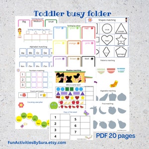 Toddler Busy Book Printable Busy Book Learning Activity for - Etsy