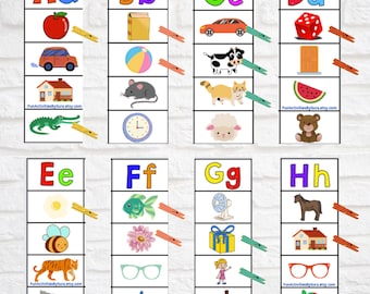 Alphabet Sound Matching Clip Cards: Educational Activity (PDF Download ...