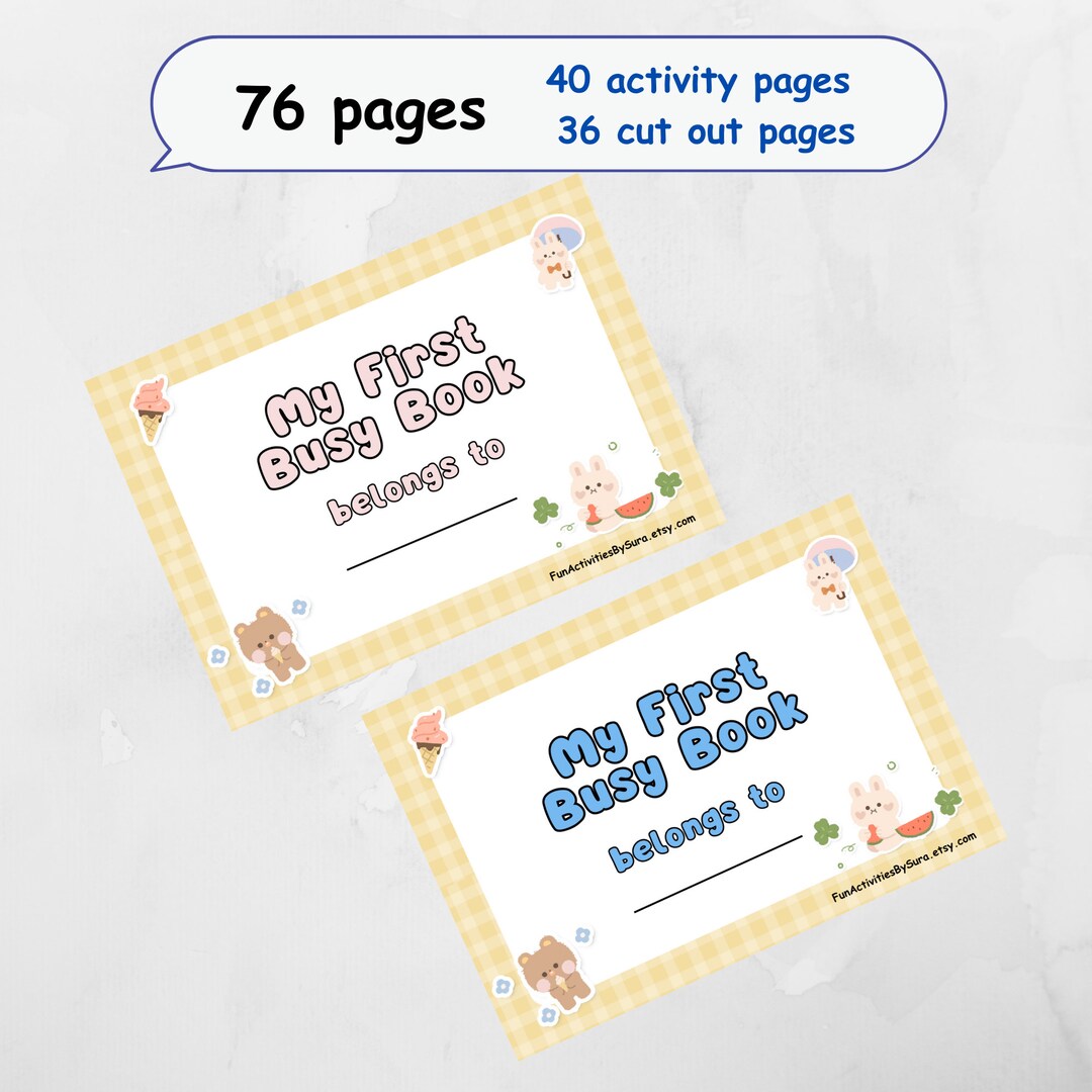 My First Busy Book Printable, Preschool Printable Activity Pack ...