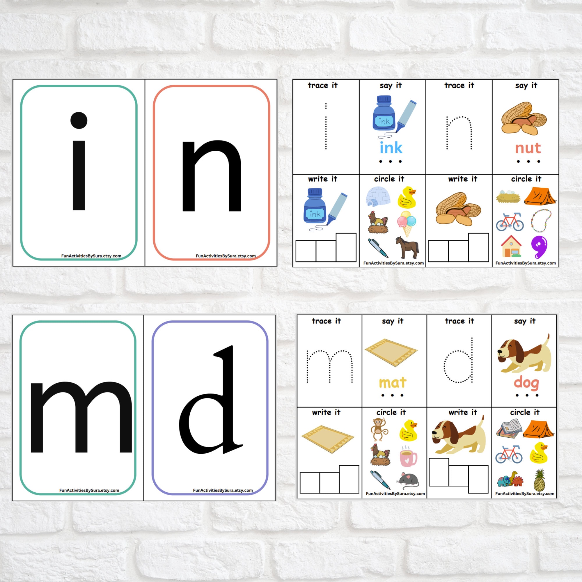 Phase 2 Phonics Flashcards: Early Literacy Learning (digital Download ...