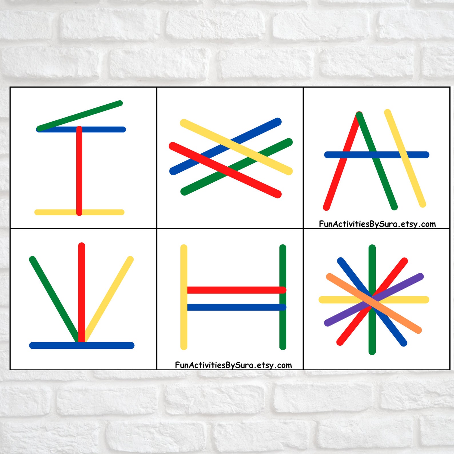 Popsicle Sticks Patterns Matching Cards, Printable Preschool Activities ...