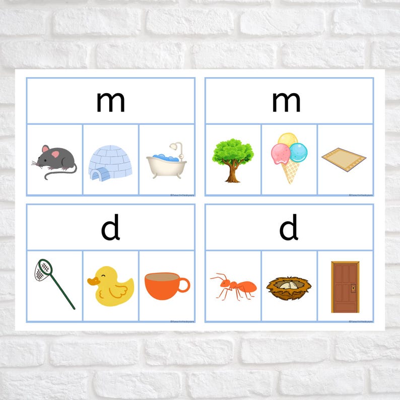 Phase 2 Phonics Clip Cards: Montessori Matching Game (digital Download ...
