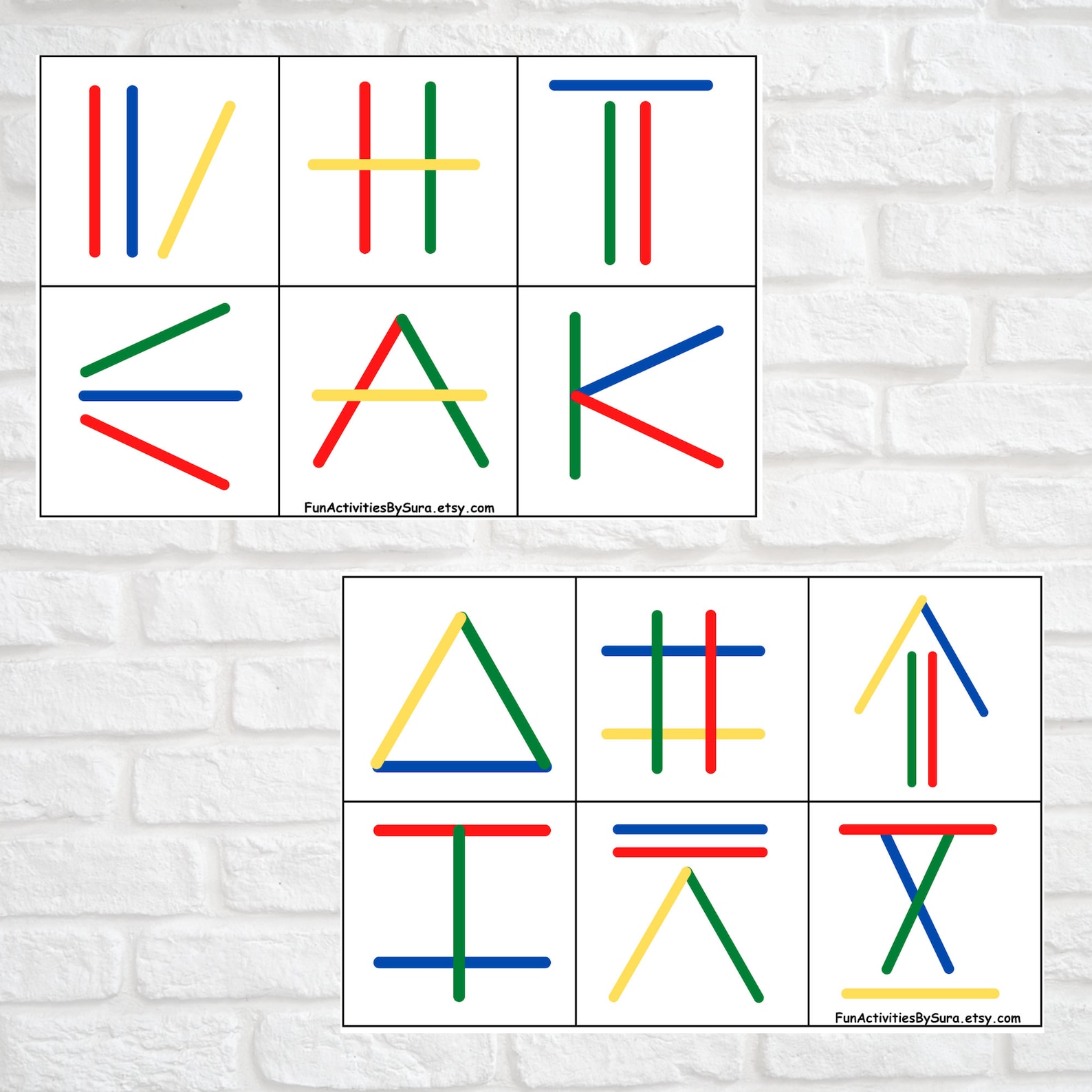Popsicle Sticks Patterns Matching Cards, Printable Preschool Activities ...