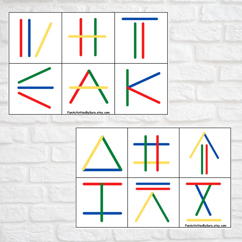 Popsicle Sticks Patterns Matching Cards, Printable Preschool Activities ...