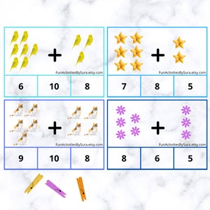 Addition Clip Cards: Montessori Math Activity (PDF Download) - Etsy