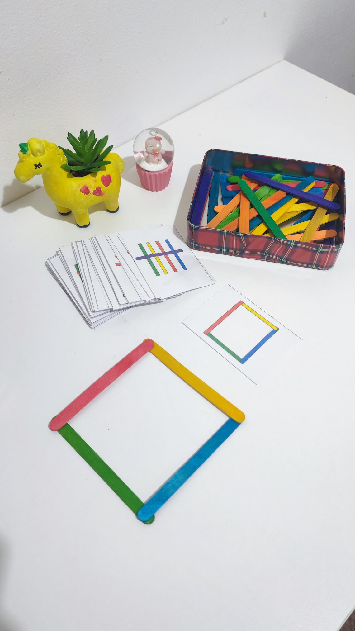 Popsicle Sticks Patterns Matching Cards Printable Preschool - Etsy