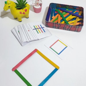 Popsicle Sticks Patterns Matching Cards, Printable Preschool Activities ...