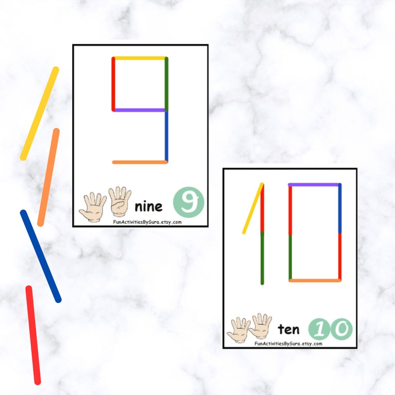 Popsicle Sticks Numbers Activity Game for Toddlers, Montessori ...