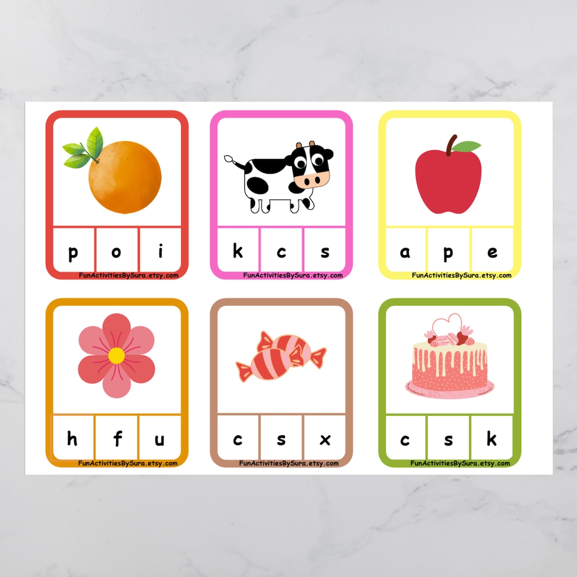 Alphabet Matching Game: Initial Sound Clip Cards (PDF Download) - Etsy