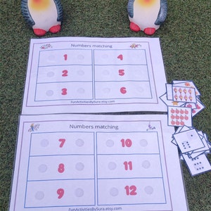 Count and Match Preschool Activity, Printable Numbers Matching, Toddler ...
