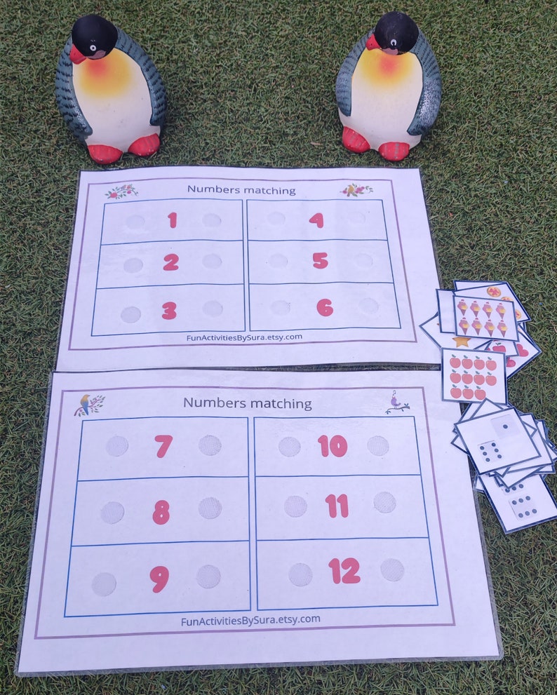 Count and Match Preschool Activity, Printable Numbers Matching, Toddler ...