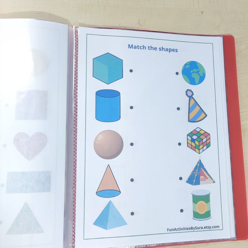 Matching Activity Book, Match the Shapes, Animals and Their Foods ...