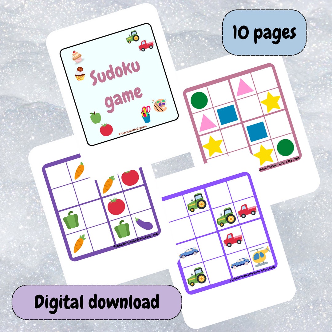 Sudoku Printable for Kids, Sudoku Puzzle, 4x4 Sudoku, Printable ...