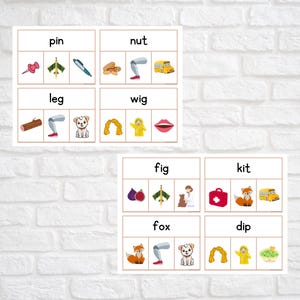 CVC Words Matching Clip Cards Activities, CVC Words, Learning ...