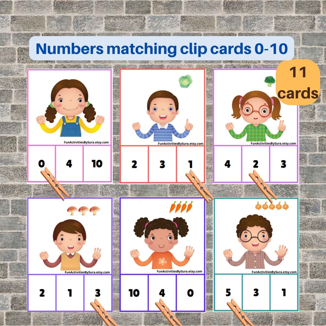 Tarjetas para contar y recortar del 1 al 10, descarga digital ...