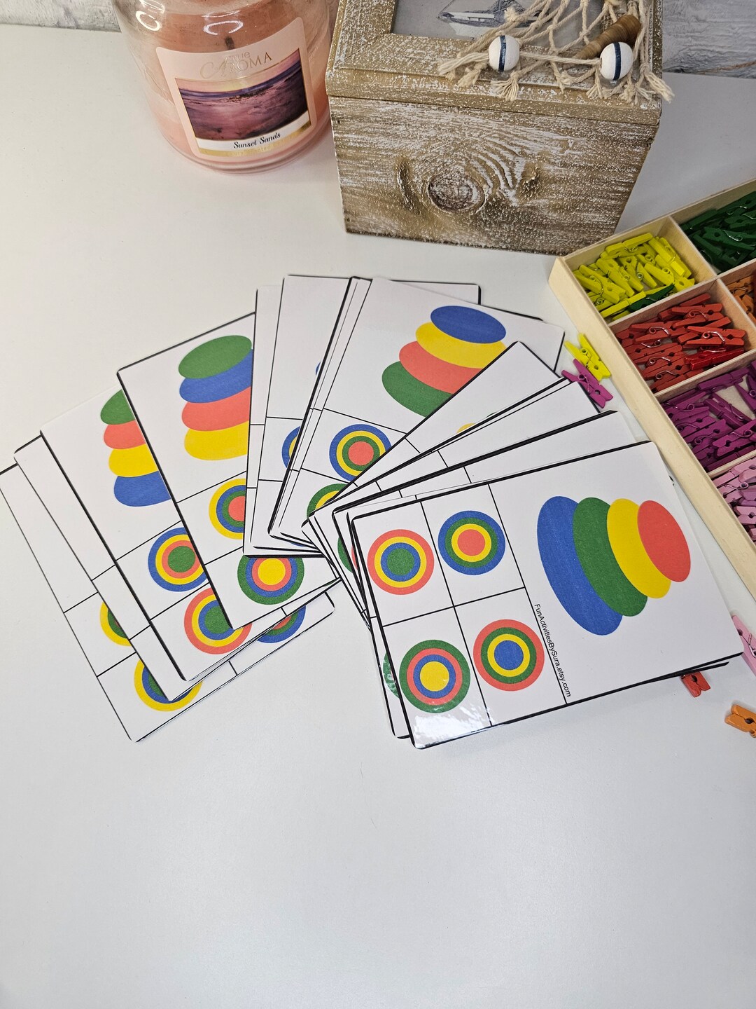 Color Patterns Matching Clip Cards: Preschool Activity (PDF) - Etsy