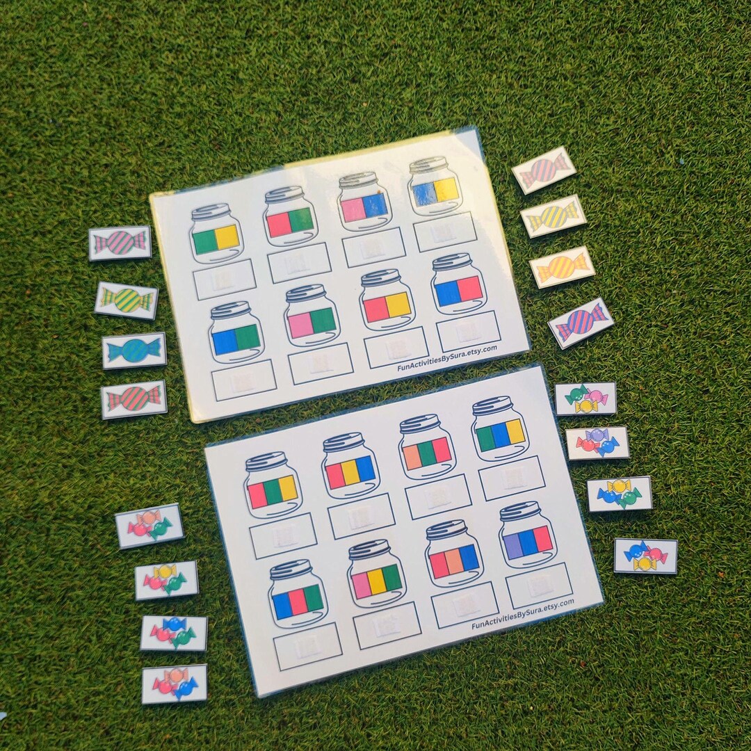 Candy Jar Patterns Matching Activity, Toddler Activity, Colours and ...