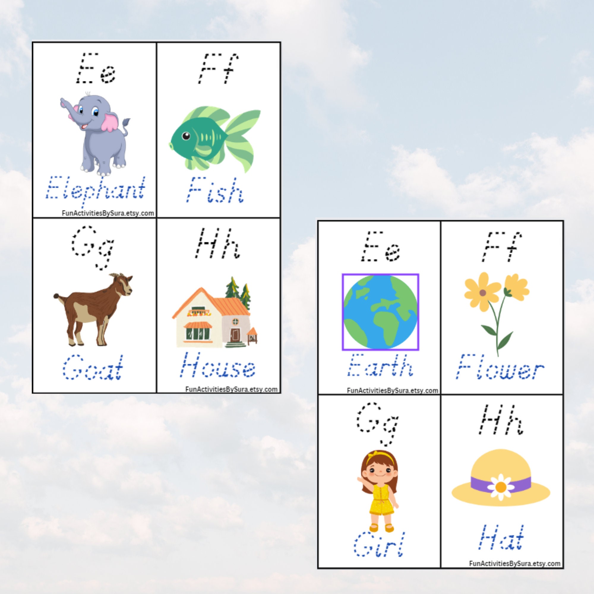 Alphabet Tracing Cards, Alphabet Flash Cards, Tracing Flashcards ...