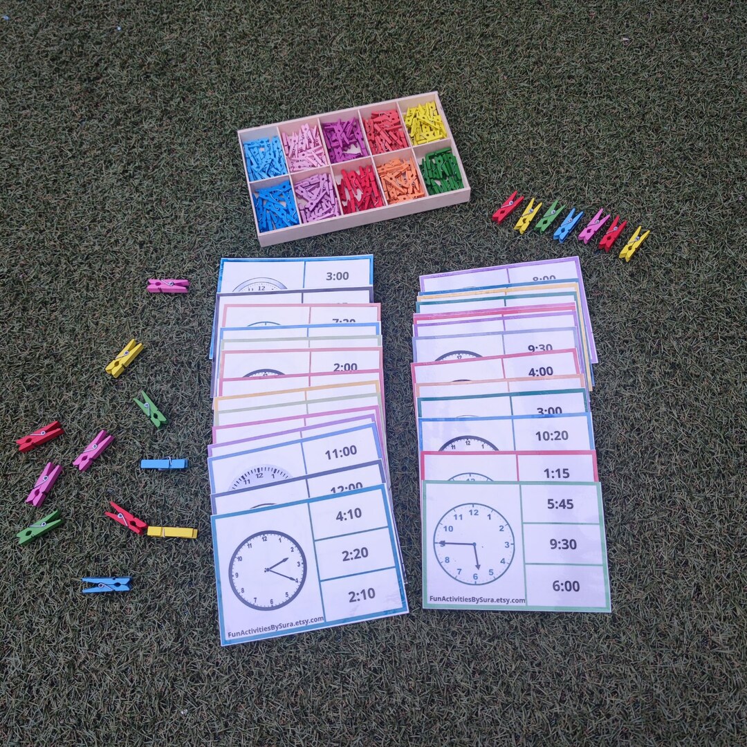 Telling Time Clip Cards Activities Clock Activity Tell the - Etsy