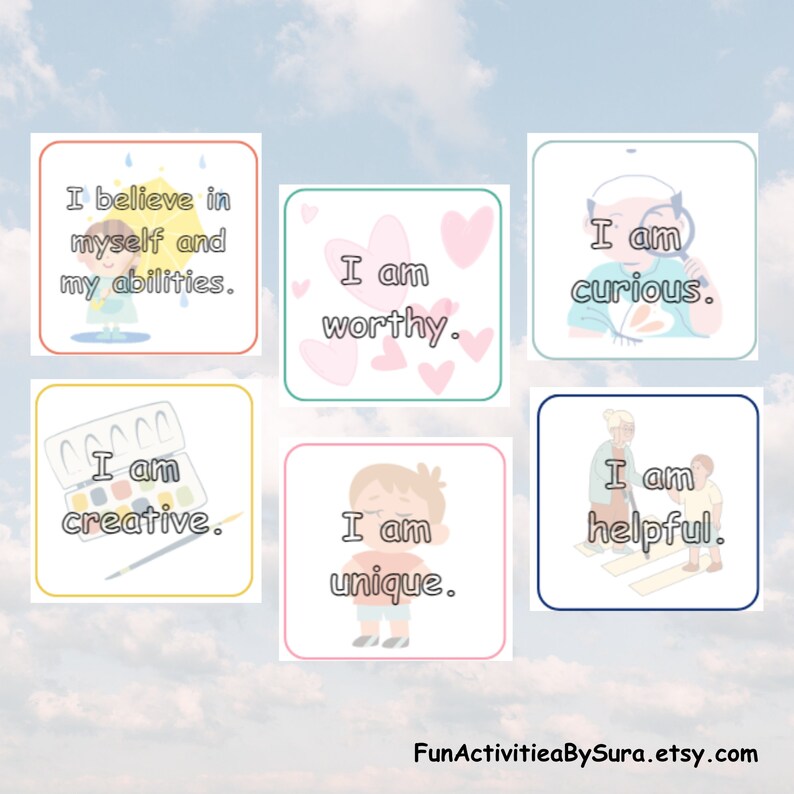 Positive Affirmation Cards for Kids: Wellbeing Flashcards (PDF ...