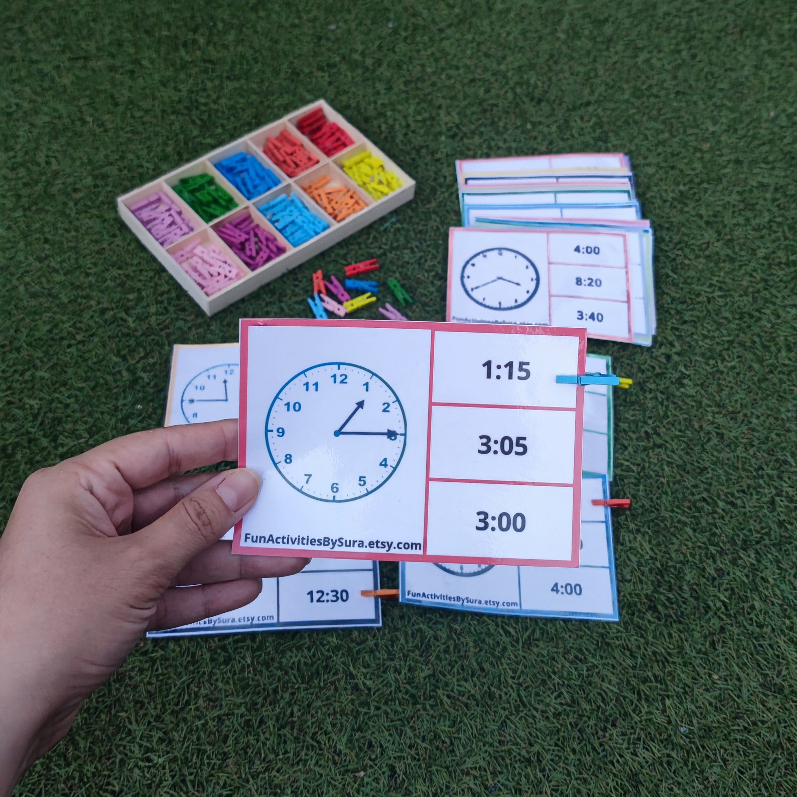 Telling Time Clip Cards Activities Clock Activity Tell the - Etsy