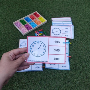 Telling Time Clip Cards Activities Clock Activity Tell the - Etsy