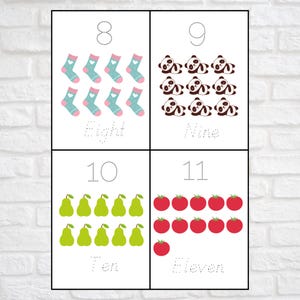 Number Tracing Flashcards 1-20, Printable, Counting, Learn Numbers ...