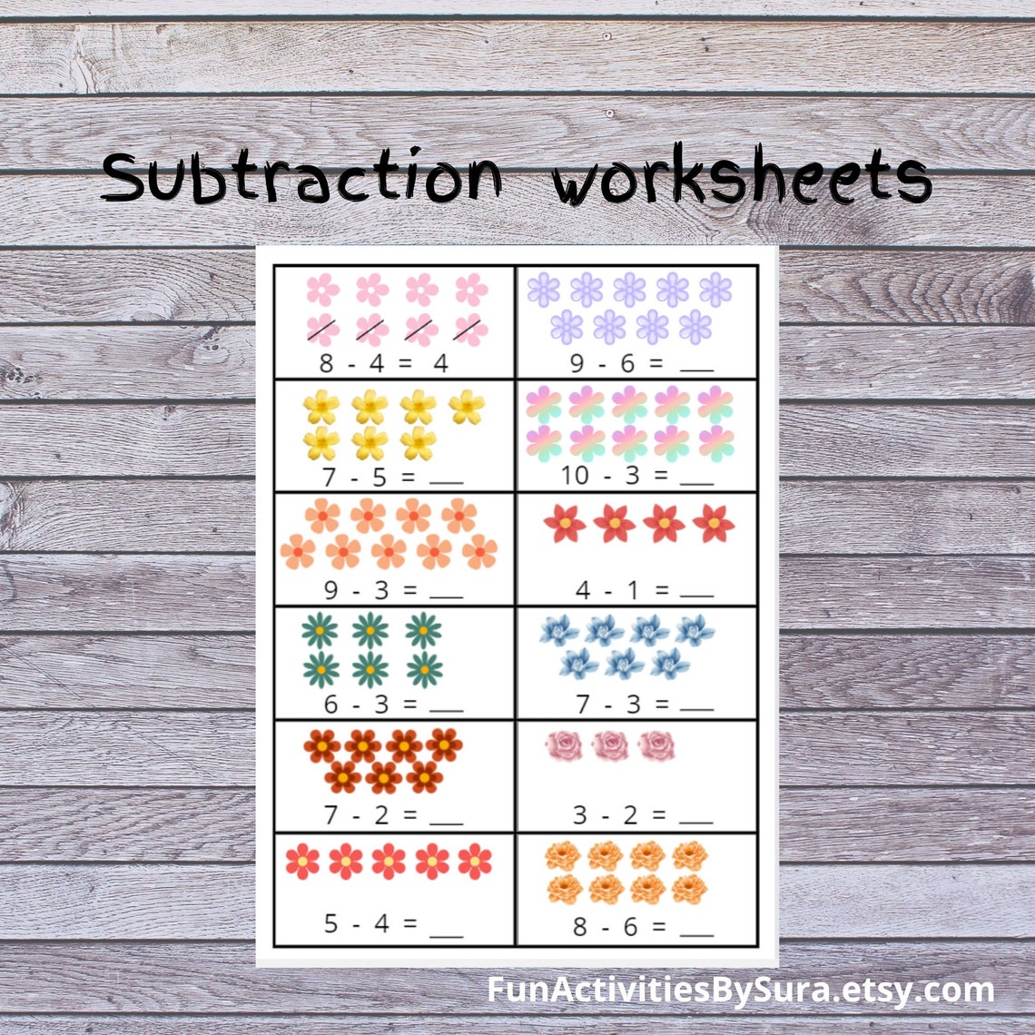 Subtraction Worksheets, EYFS Maths Activity, Nursery Maths , Printable ...