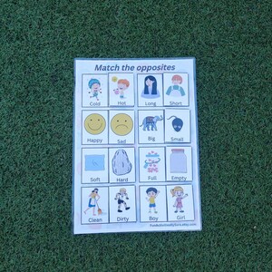 Opposites Matching Activity, Preschool, Kindergarten, Nursery, Special ...