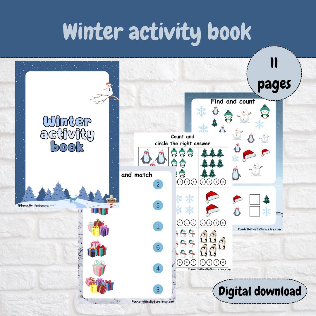Winter Printable Activity Book, Winter Kids Activities, Homeschool ...