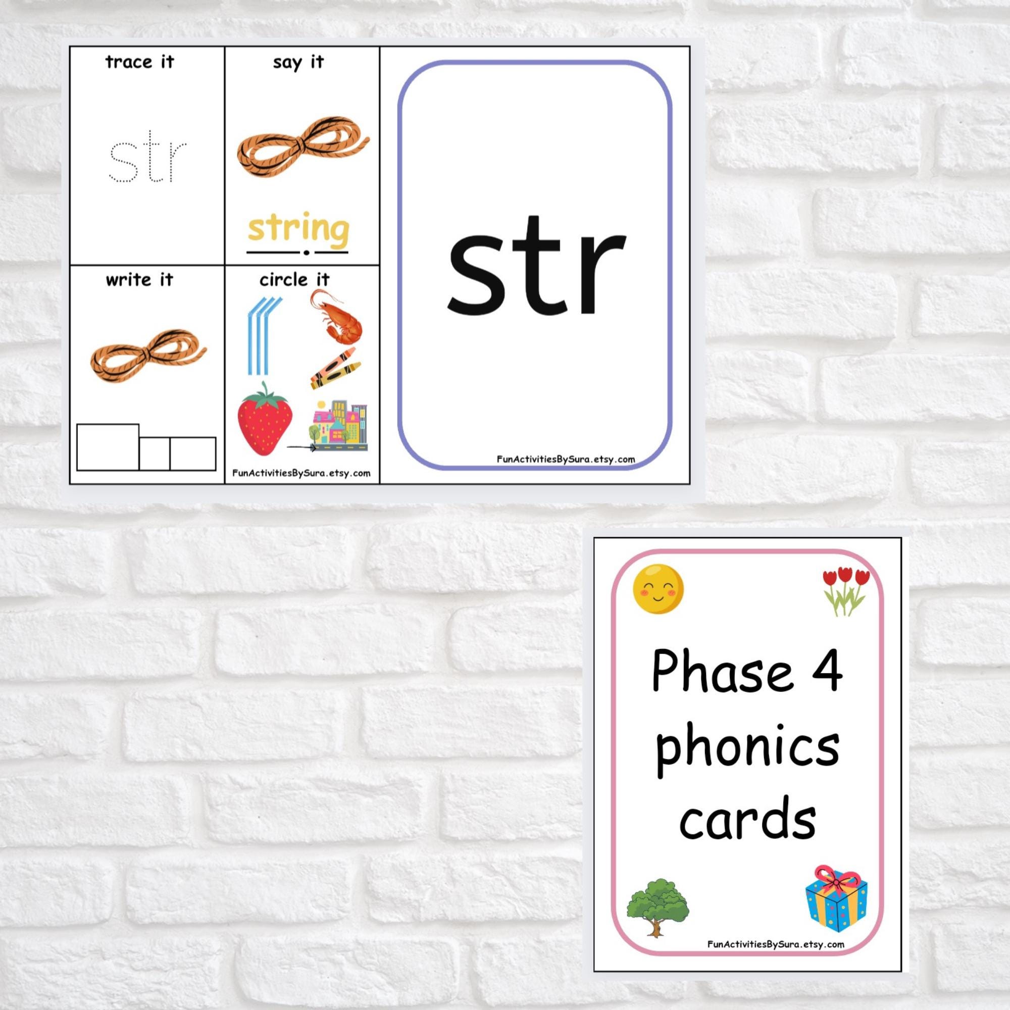Phase 4 Phonics Cards, Phonics, Learning Phonics, Homeschooling, Early ...