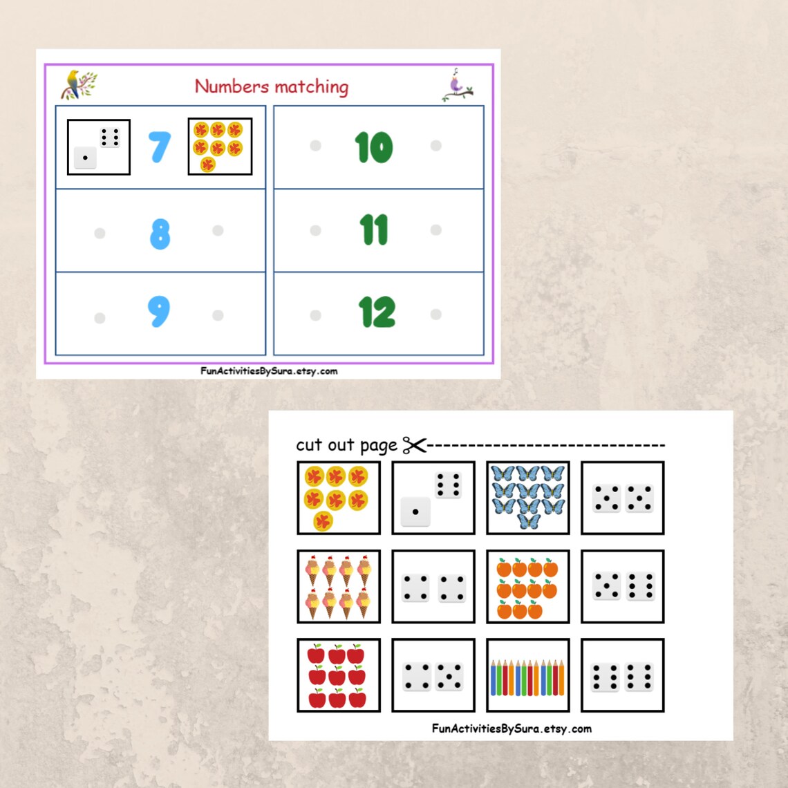 Count and Match Preschool Activity, Printable Numbers Matching, Toddler ...