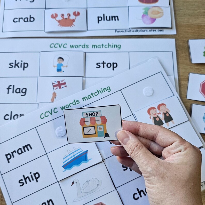 CCVC Words Matching Worksheets: Phonics Game (digital Download) - Etsy