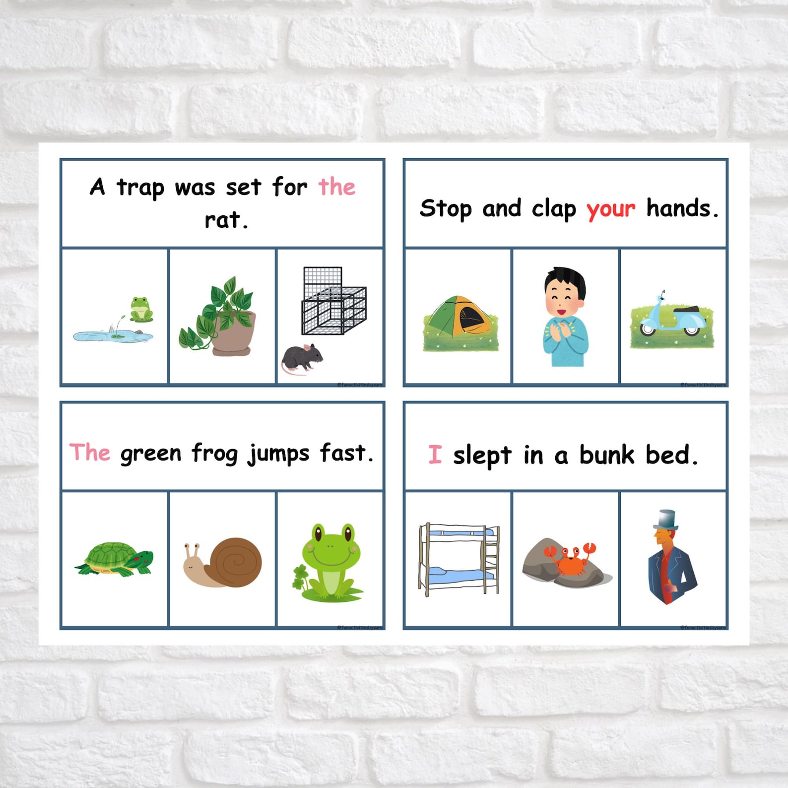 Phonics Phase 4 Reading Clip Cards: Learn to Read Sentences (PDF ...