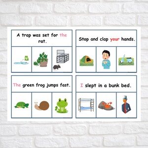Phonics Phase 4 Reading Clip Cards: Learn to Read Sentences (PDF ...