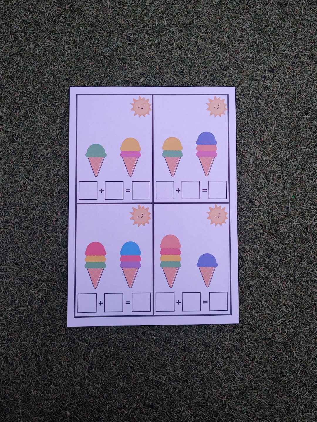 Ice Cream Scoop Addition Worksheets, EYFS Activity, EYFS Addition, EYFS ...