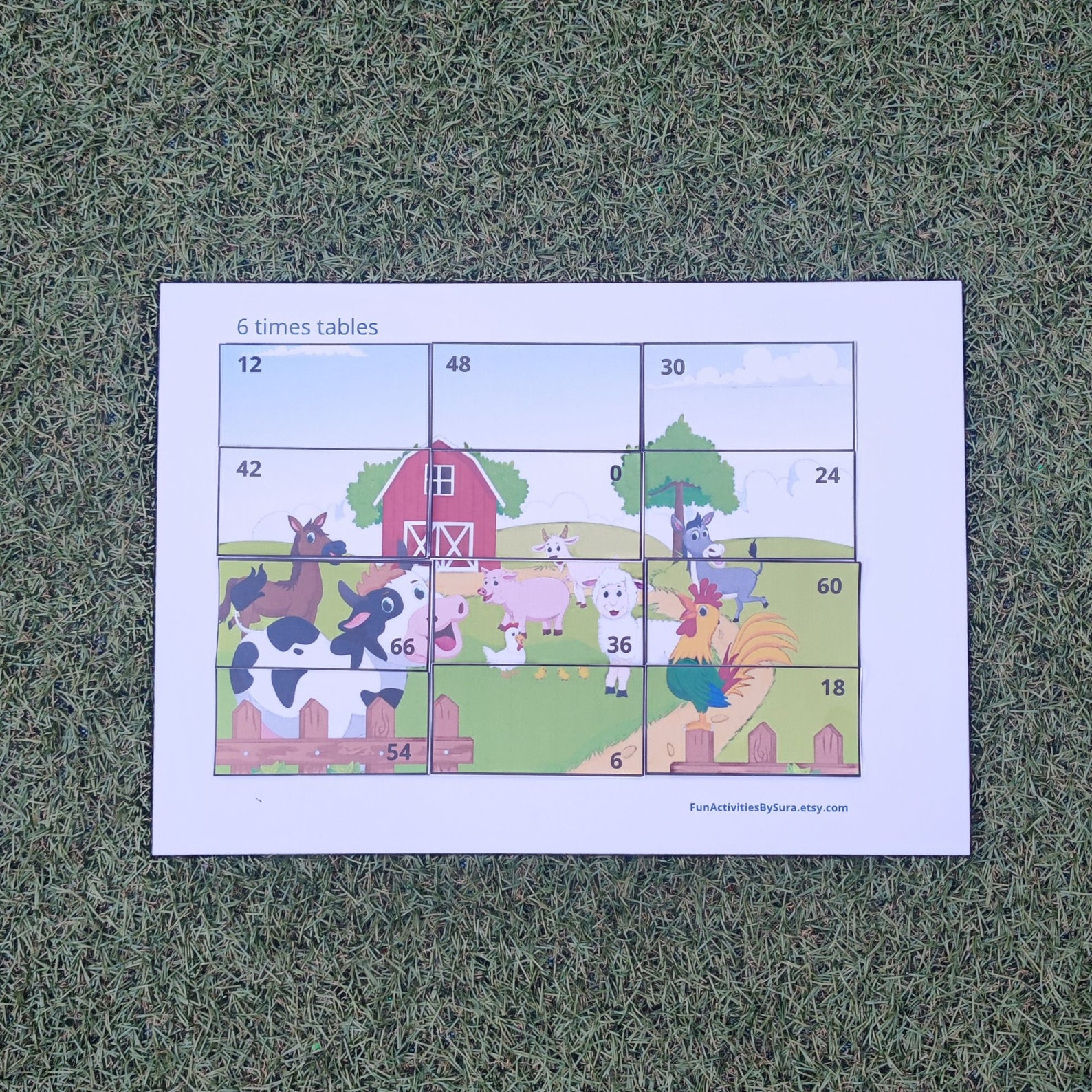 Times Tables Puzzles Practice Activity, Printable Puzzles, Activity ...