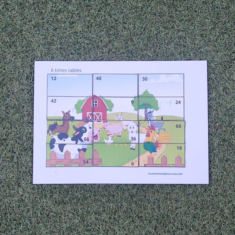 Times Tables Puzzles Practice Activity, Printable Puzzles, Activity ...