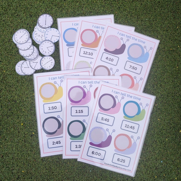 Telling Time Clip Cards Activities, Clock Activity, Tell the Time ...