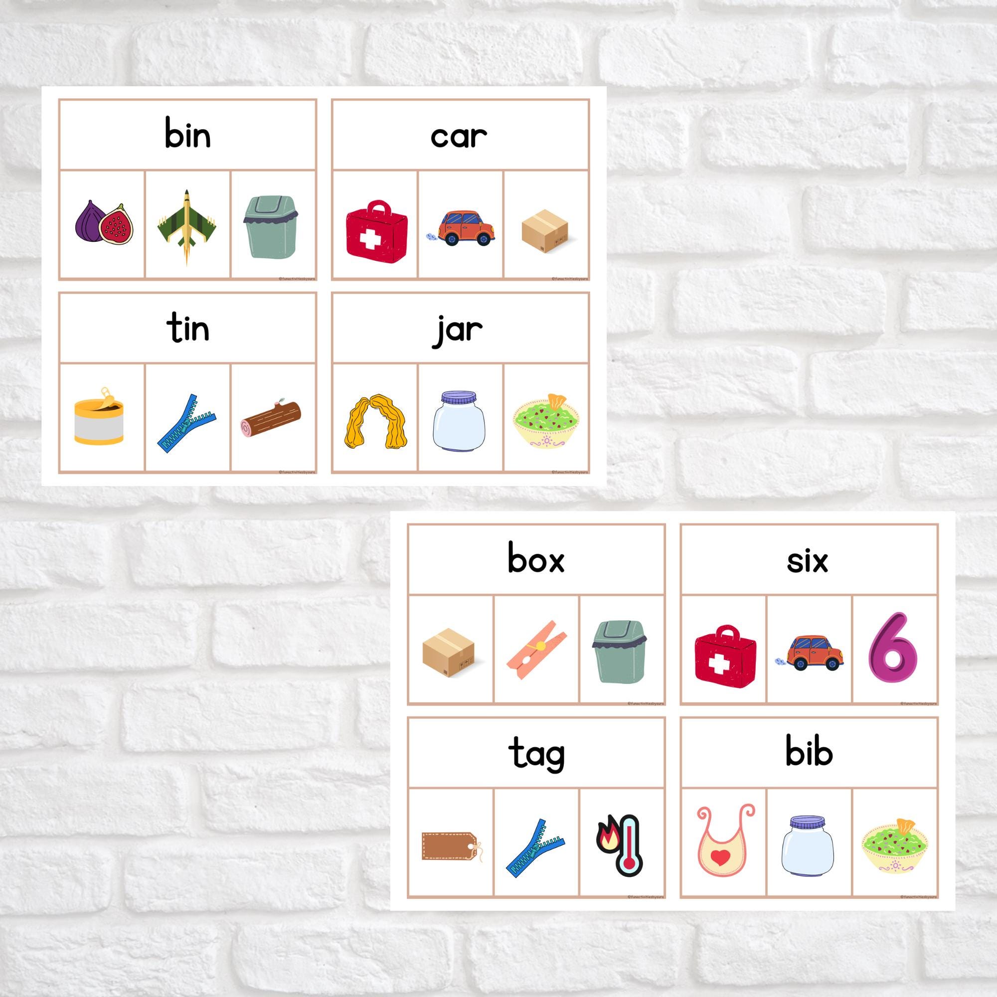 CVC Words Clip Cards: Kindergarten Phonics Game (digital Download) - Etsy