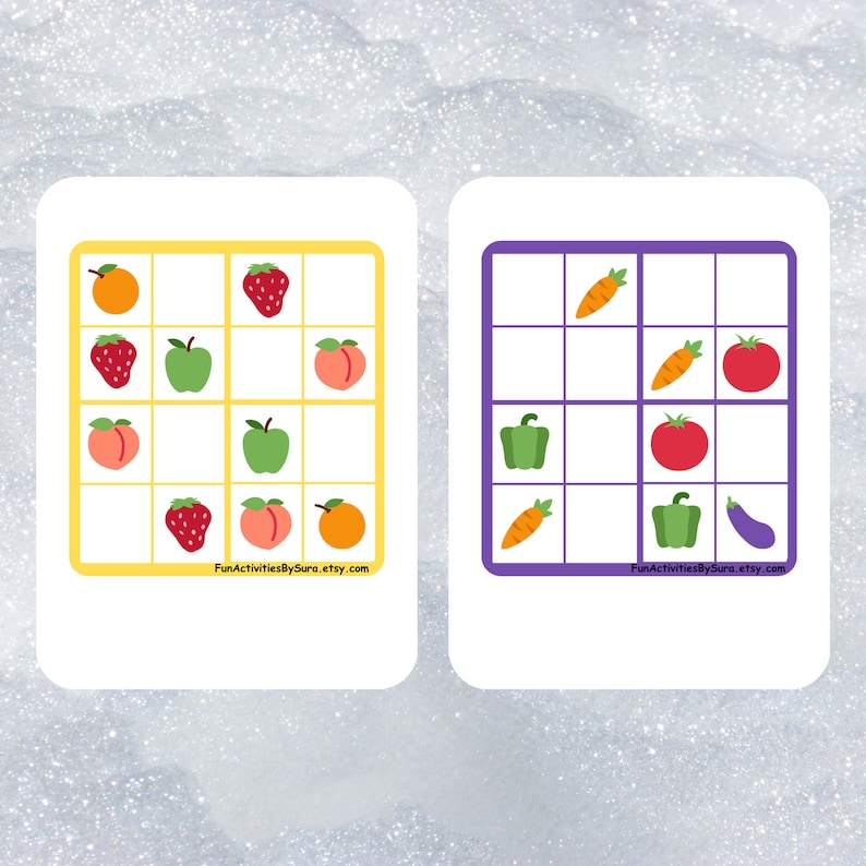 4x4 Sudoku Printable Puzzles for Kids: Cut & Paste Activities (digital ...
