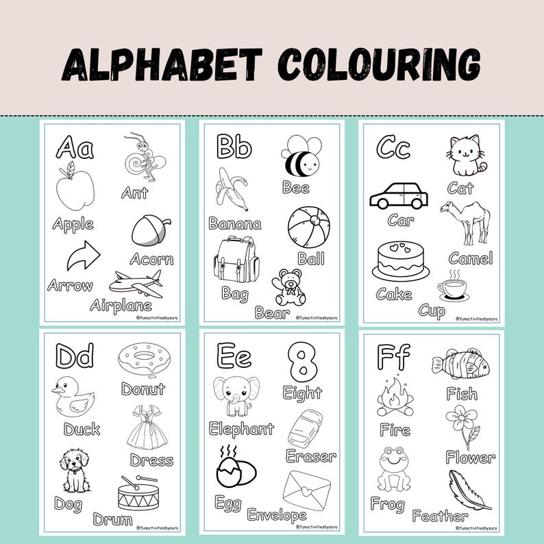 Printable Kids Alphabet Colouring Pages, Fun & Educational A-Z Activity ...