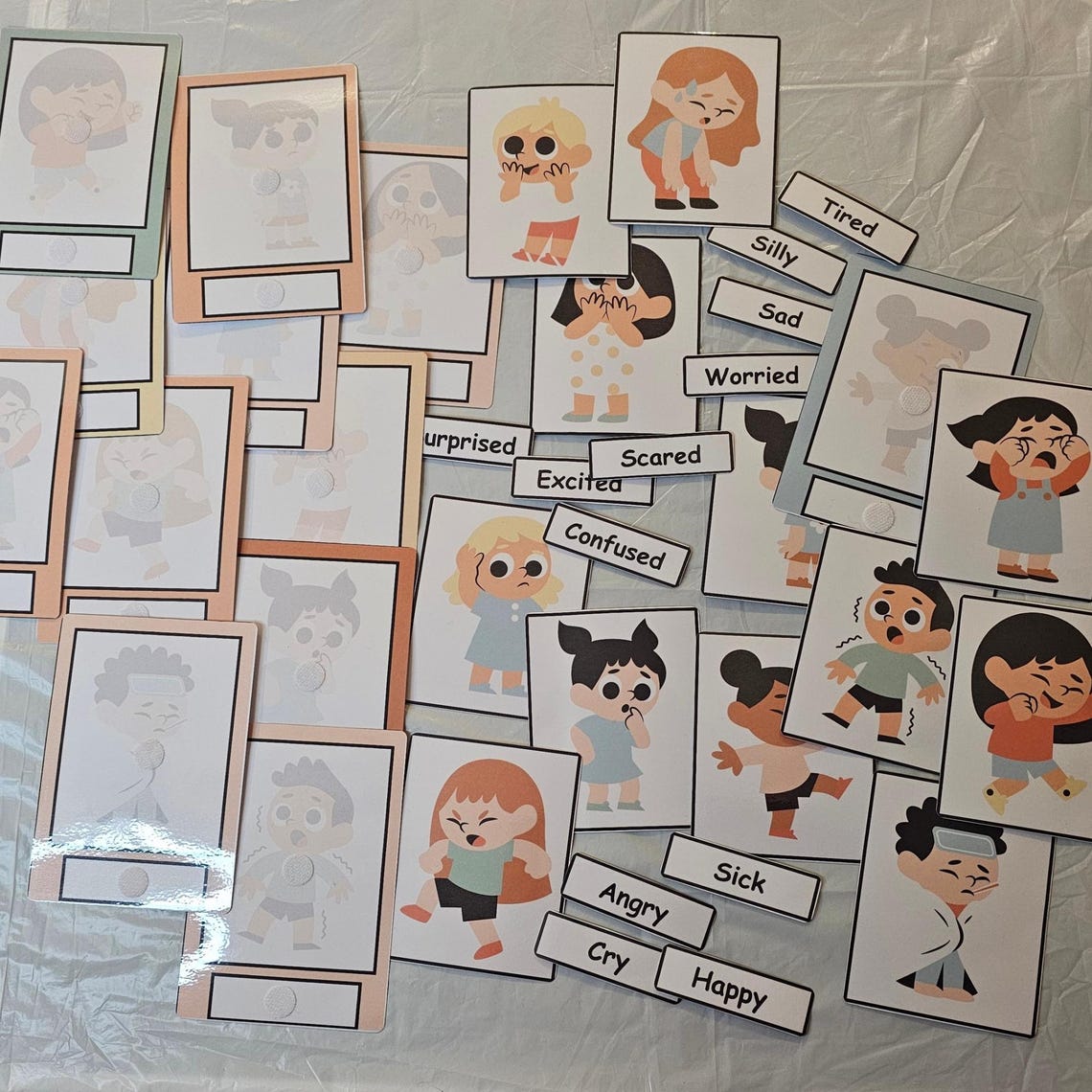 Emotions Cards for Children, Feelings Matching Cards, Printable ...