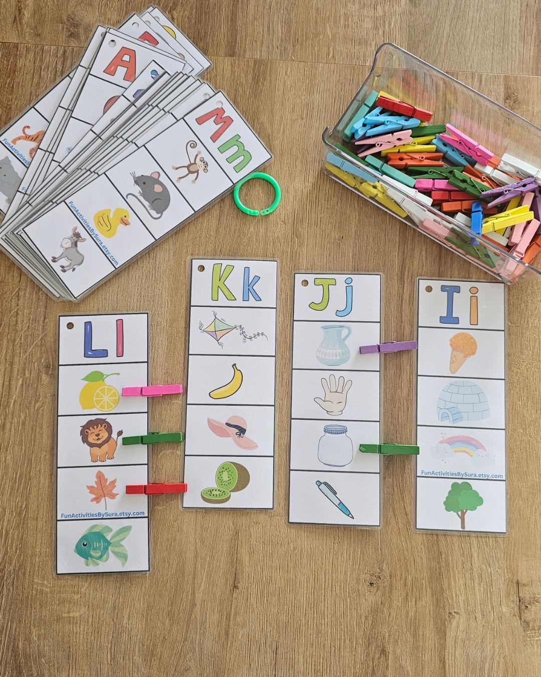 Alphabet Sound Matching Clip Cards: Educational Activity (PDF Download ...