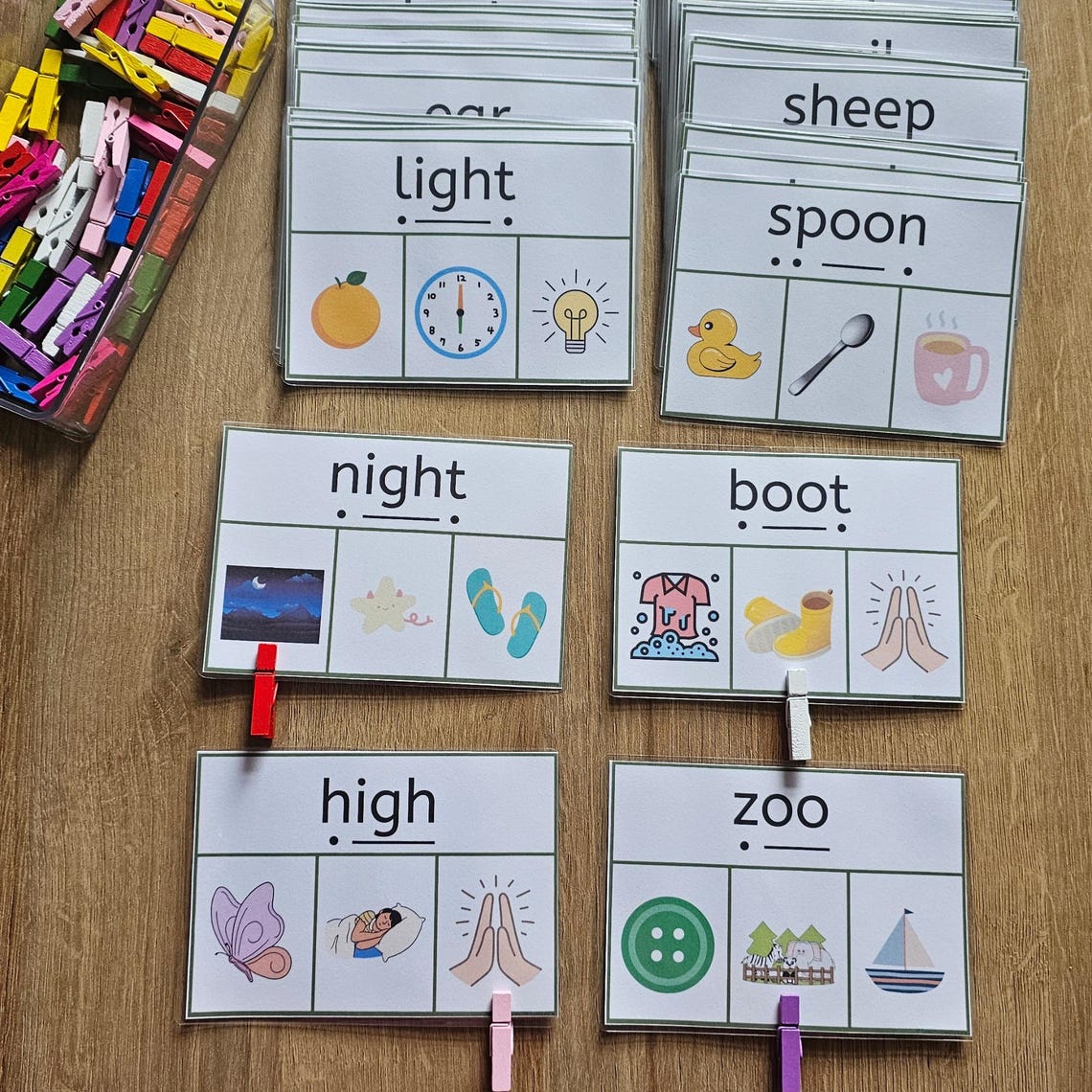 Phonics Phase 3 Clip Cards: Matching Game (digital Download), Matching ...
