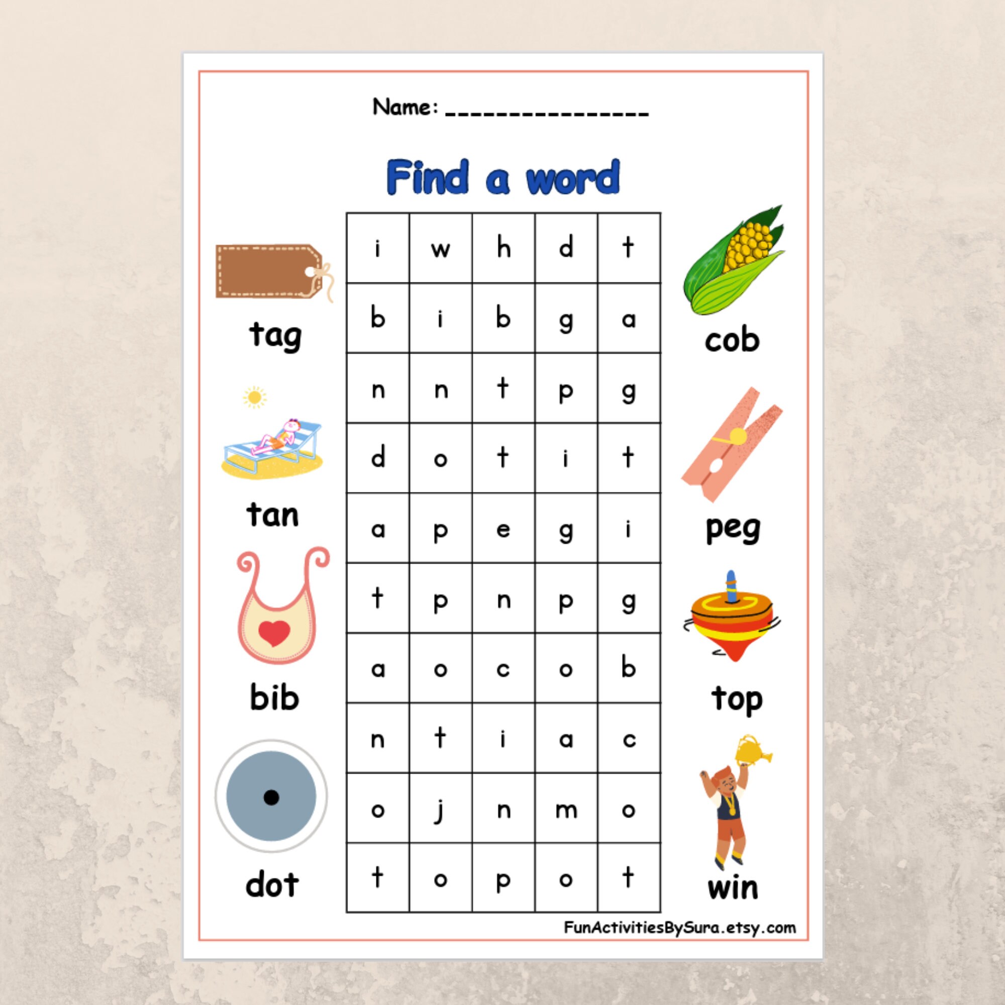CVC Words Search Worksheets, CVC Words, CVC Phonics, Words Search ...