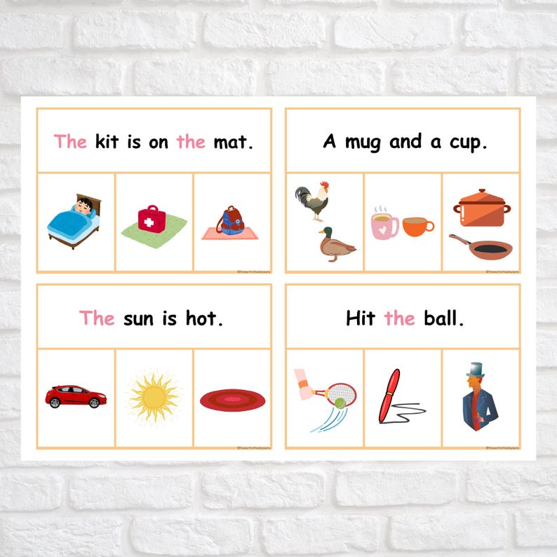 Phonics Reading Sentences Clip Cards: Montessori Learn to Read (digital ...